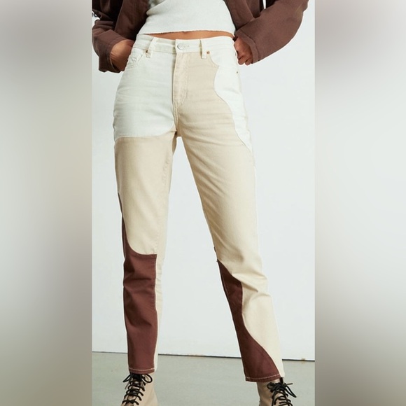 PacSun | Jeans | Pacsun Eco Tan Brown Paneled High Rise Mom Jeans ...